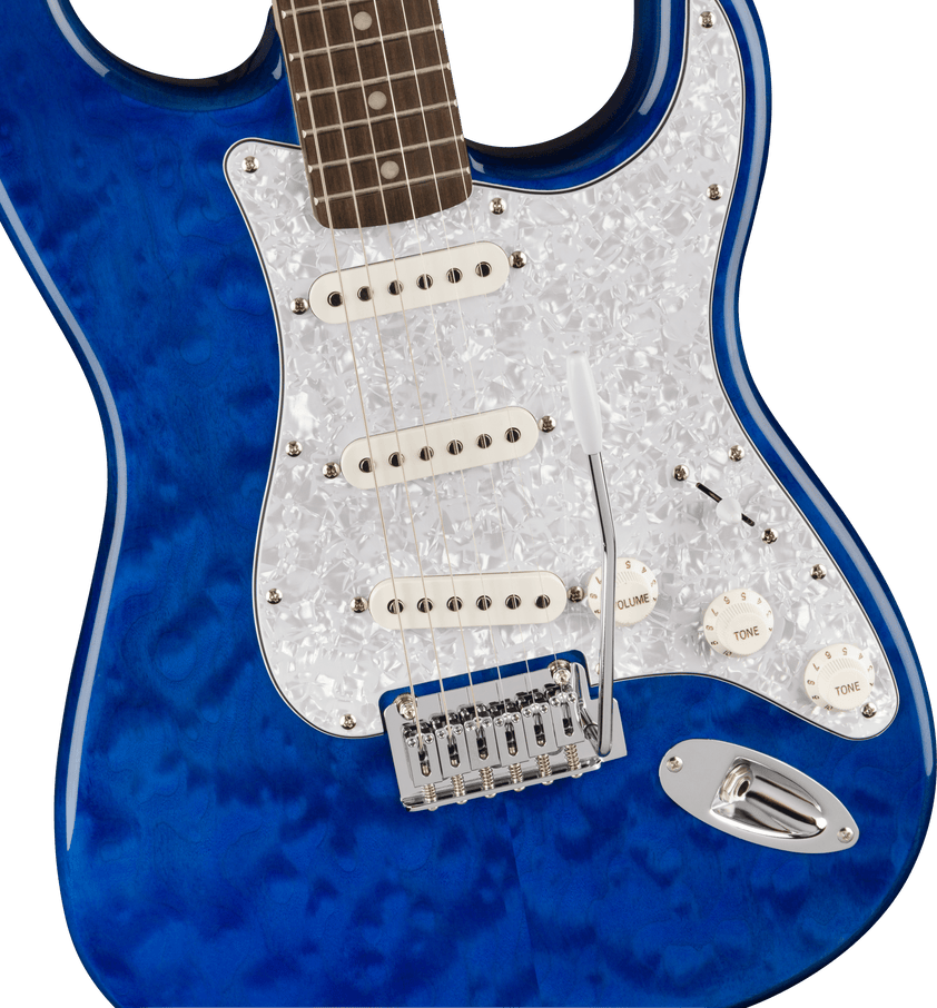 Squier FSR Affinity Stratocaster Quilt-Top Sapphire Blue – The Guitar ...